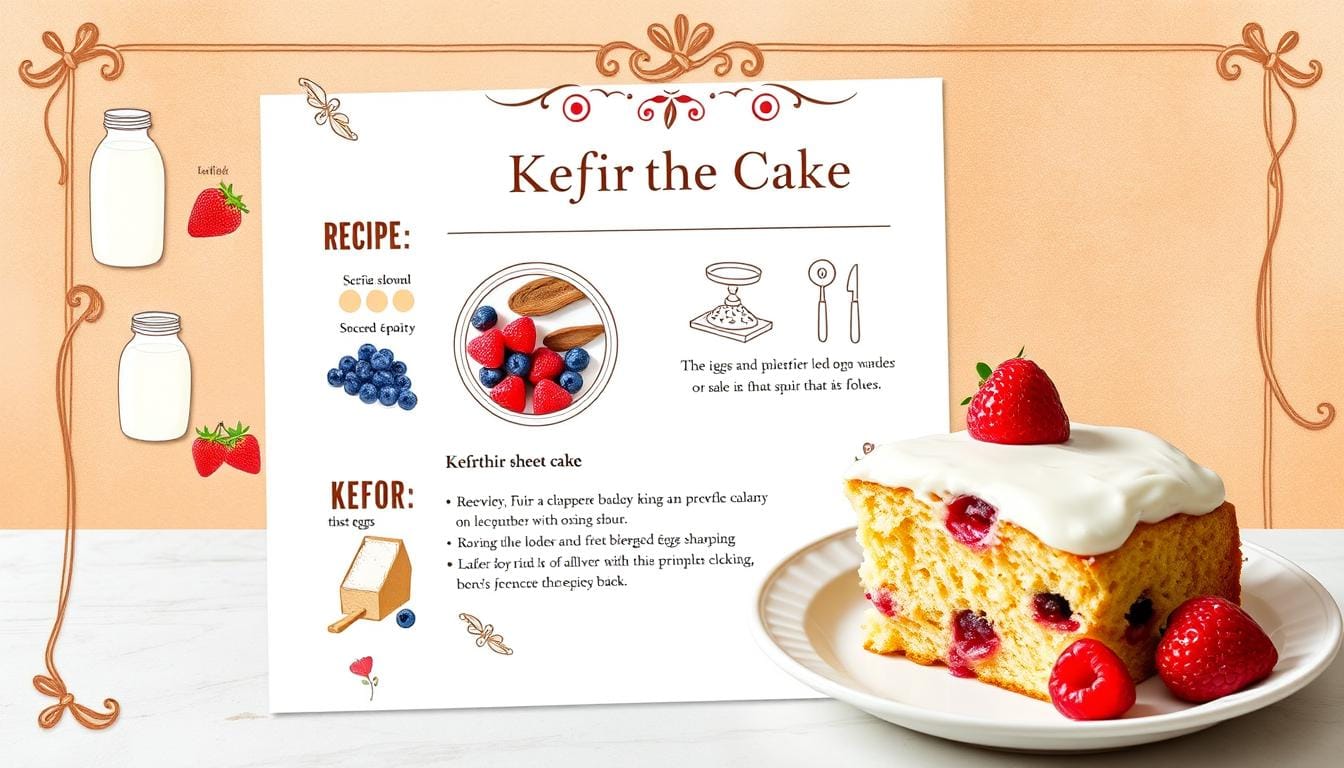 Delicious Kefir Sheet Cake Recipe Card